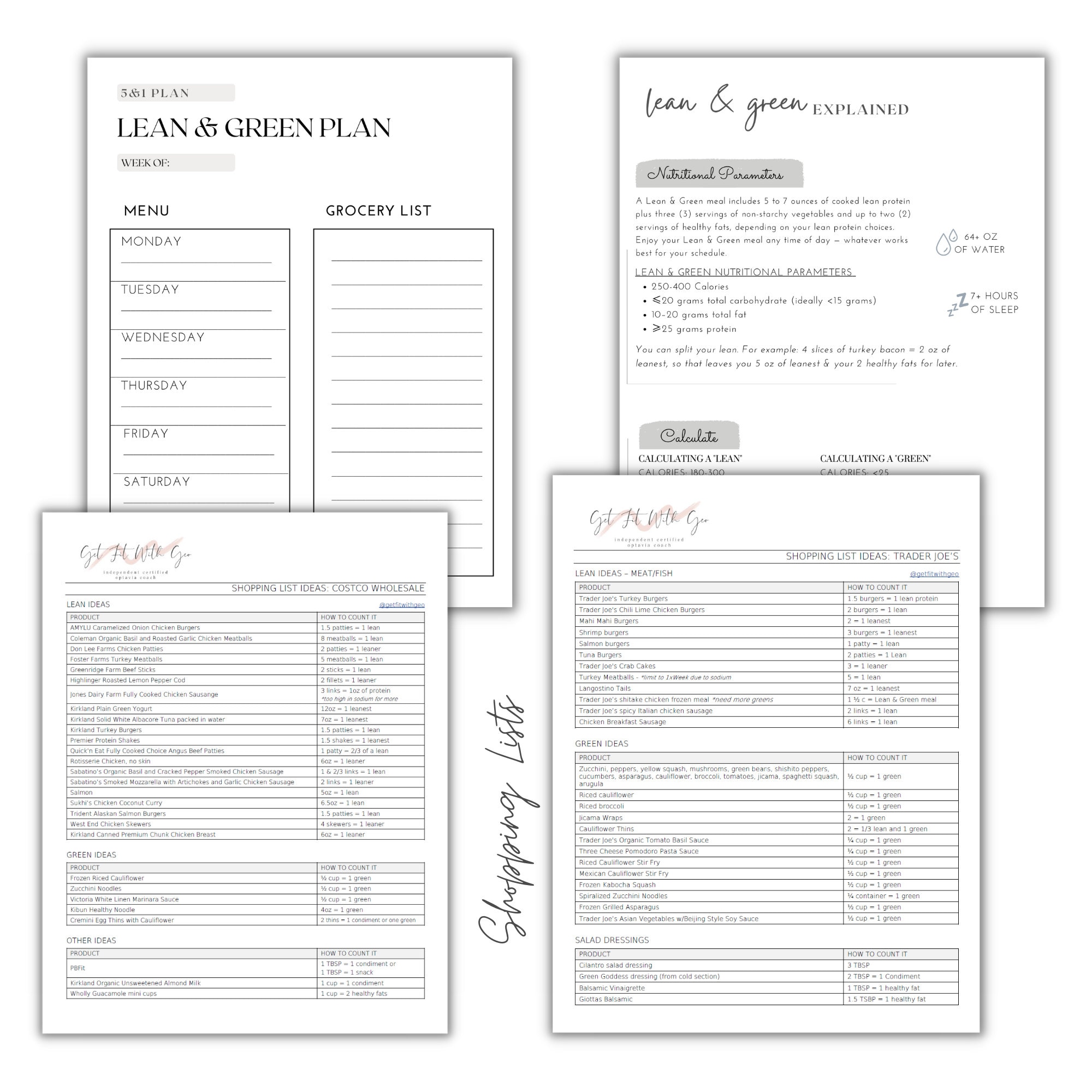 DIGITAL Optavia 5&1 Fueling Tracker, Planner, Guide | INSTANT DOWNLOAD ...