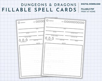 Print Fillable Cards - Etsy