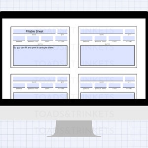 Item Cards for D&D Fillable and Printable Pdf Minimalist Design Print ...