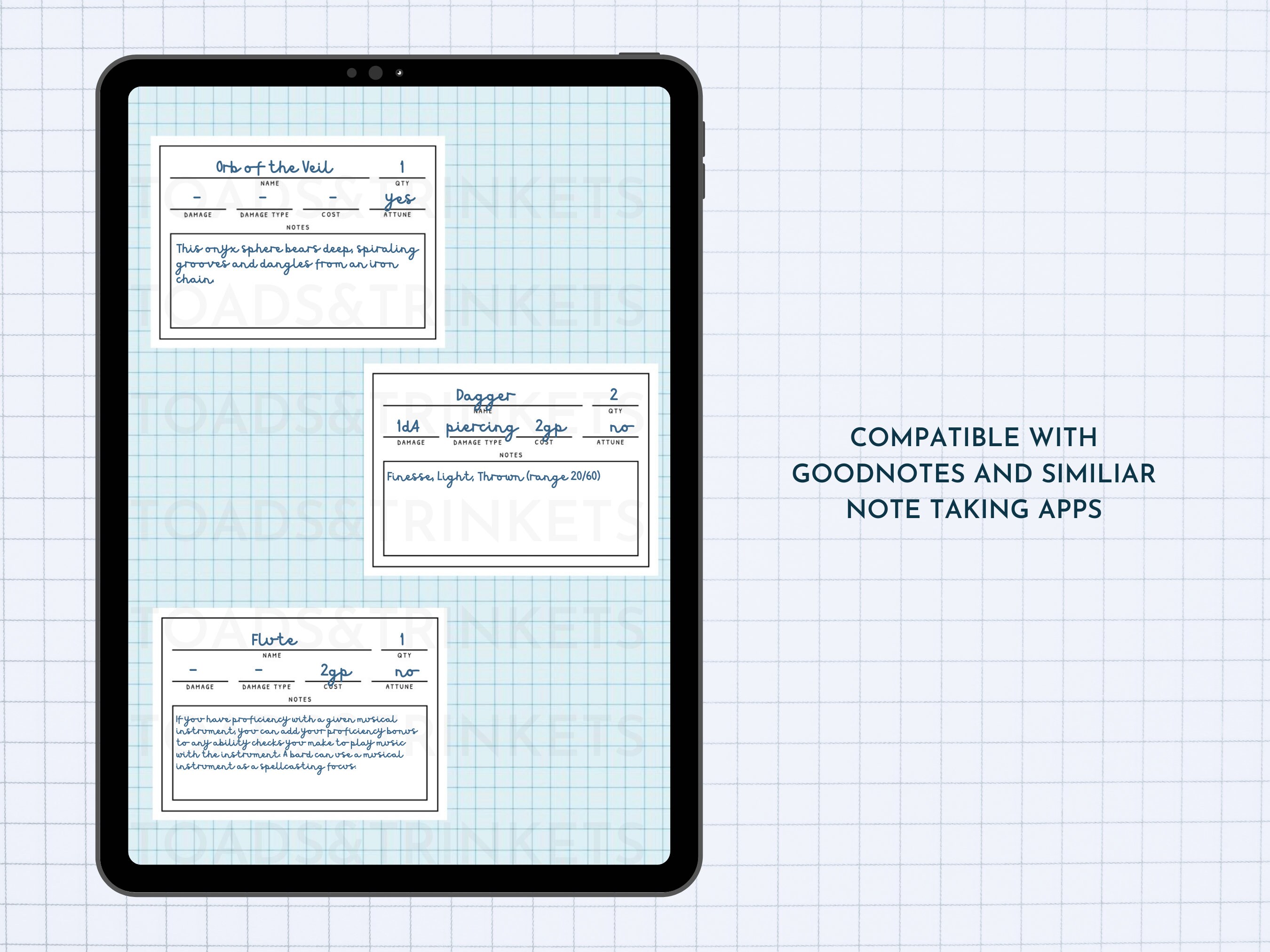 Item Cards for D&D Fillable and Printable Pdf Minimalist - Etsy