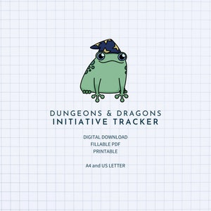 Initiative Tracker for Dungeons and Dragons Fillable and Printable Pc ...