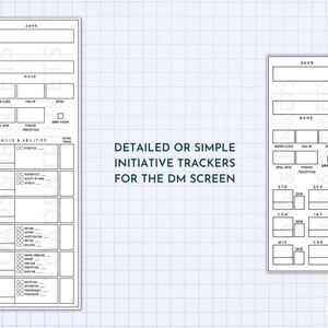 Initiative Tracker for Dungeons and Dragons Fillable and Printable Pc ...