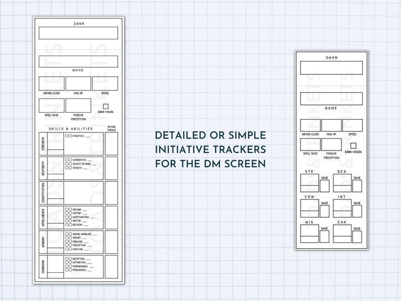 Initiative Tracker for Dungeons and Dragons Fillable and Printable Pc ...