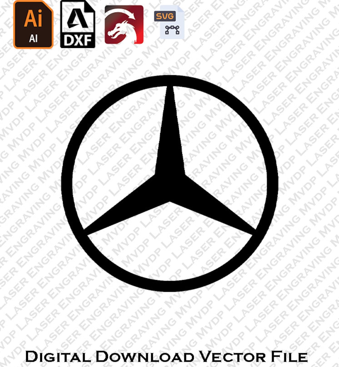 Merc Logo Laser Cut .SVG , .AI , .DXF , Lightburn , Edes Design ...