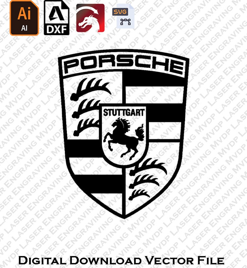 Por Logo Laser Cut .SVG , .AI , .DXF , Lightburn , Sche Design , Vector ...