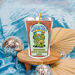 Ninja Turtles Birthday Juice Pouch Label TM Turtles Printable Party ...