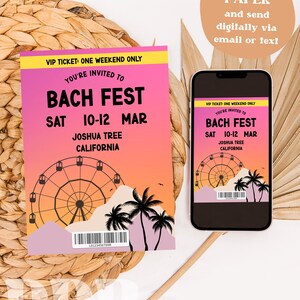 Bach Chella Invitation Itinerary CUSTOM FEST VIP Concert Music Festival ...