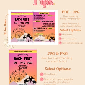 Bach Chella Invitation Itinerary CUSTOM FEST VIP Concert Music Festival ...