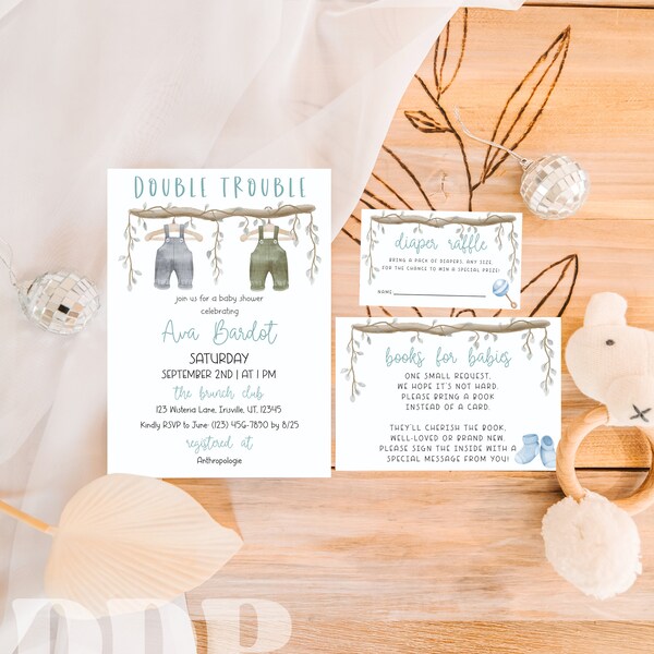Twin Baby Shower Invitation - Etsy