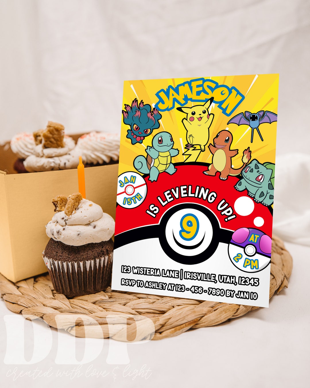 ANY AGE Poke Mon Birthday Invitation Poke Mon Kids Party Invite Pikachu ...
