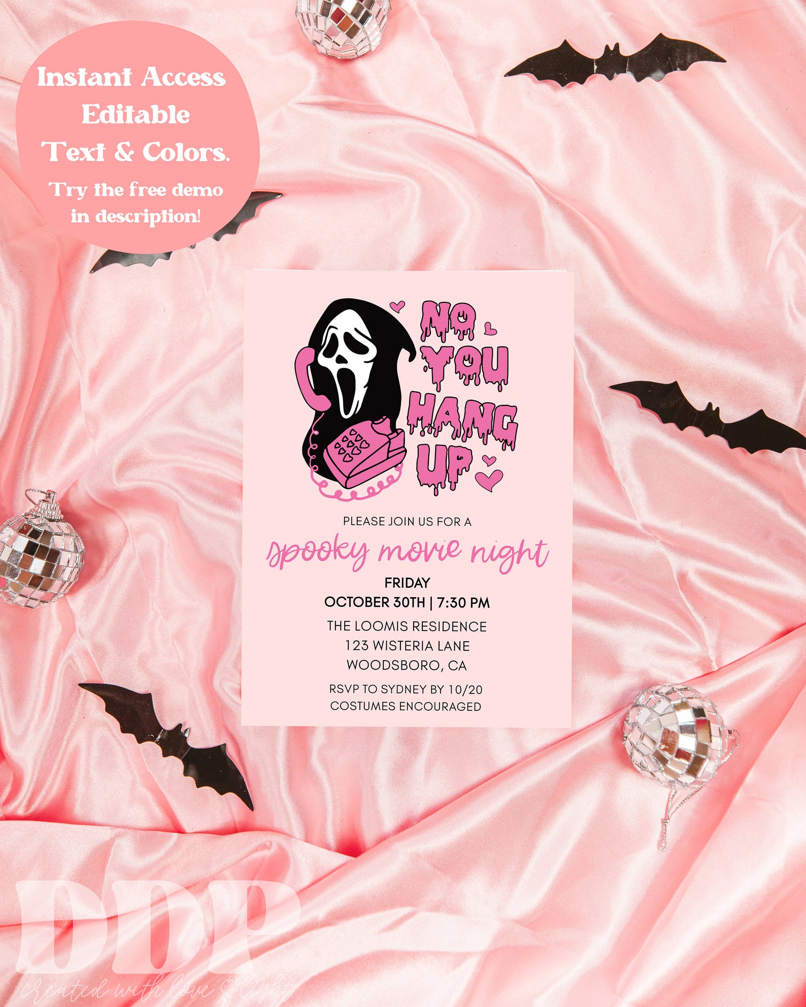 SCREAM Horror Movie Invitation Halloween Party Invitation Halloween ...