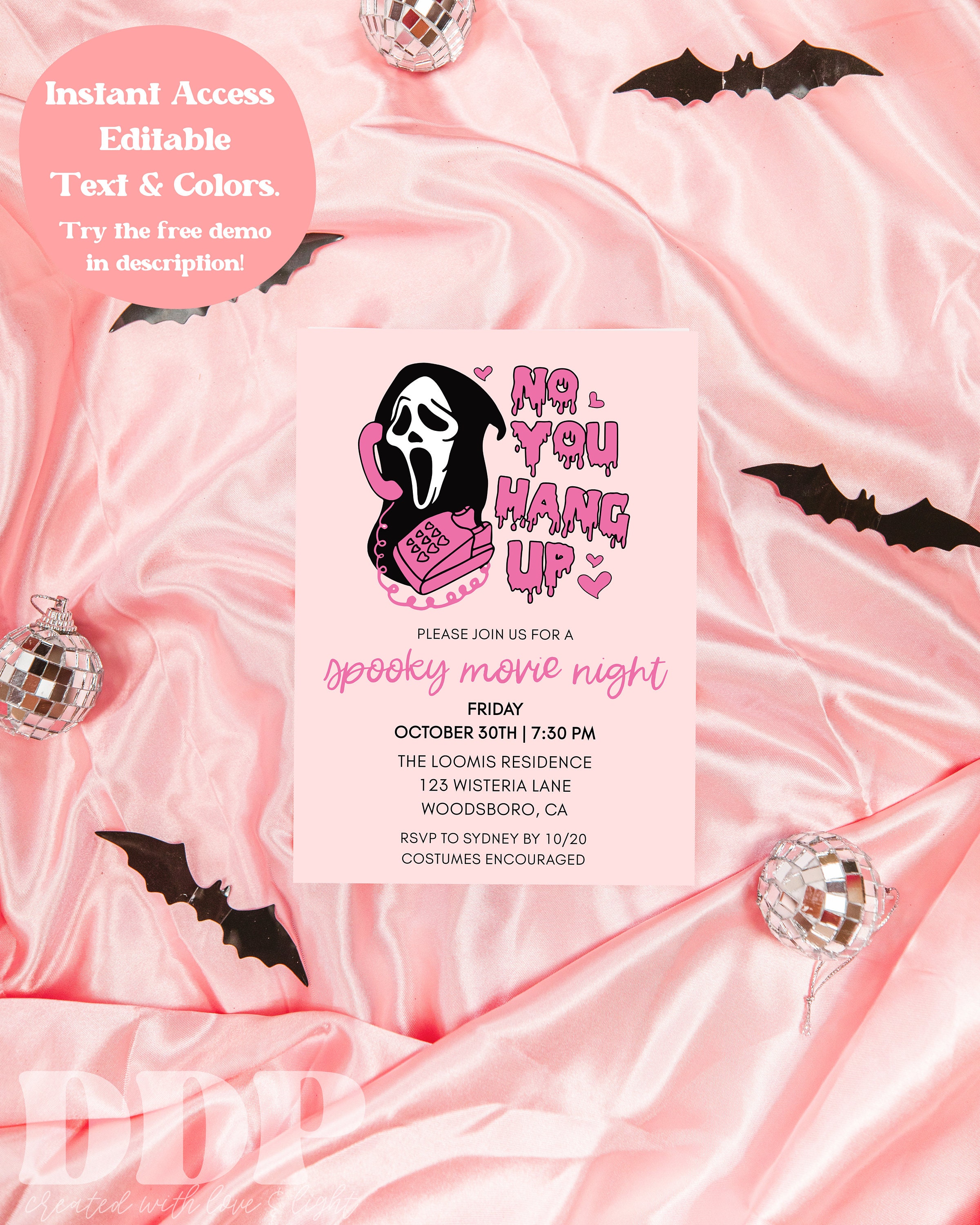 SCREAM Horror Movie Invitation Halloween Party Invitation Halloween ...