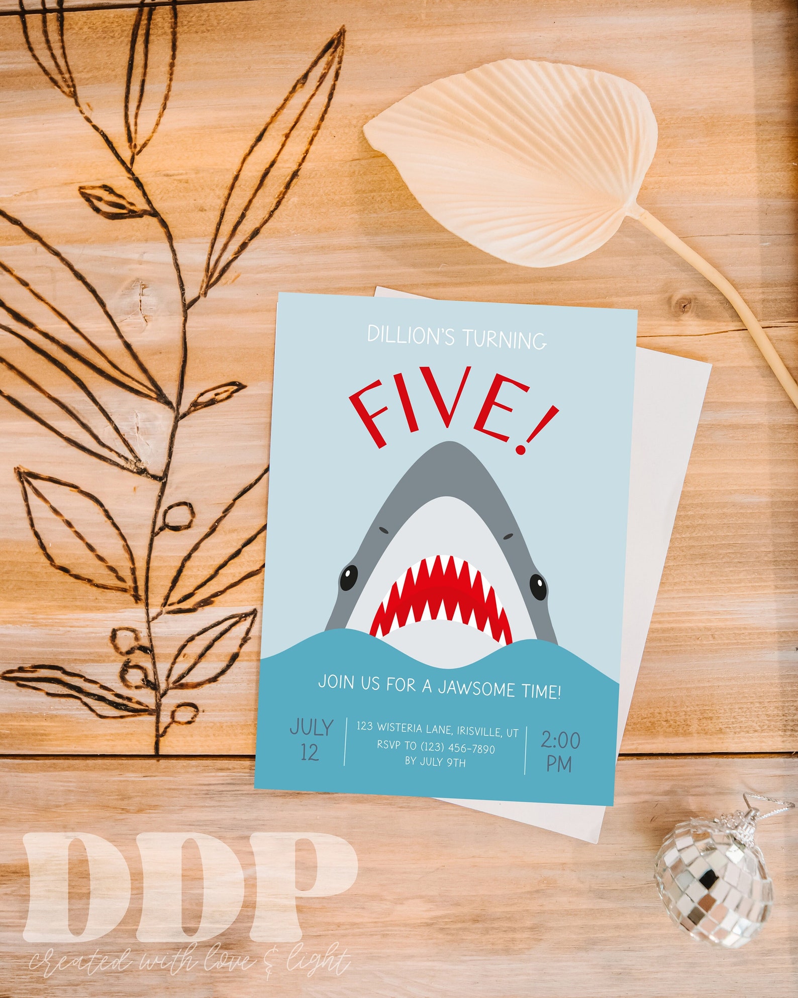 ANY AGE Jawsome Shark Birthday Invite Shark Birthday - Etsy