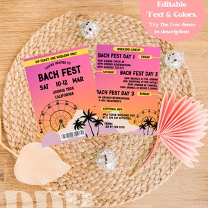 Bach Chella Invitation Itinerary CUSTOM FEST VIP Concert Music Festival ...