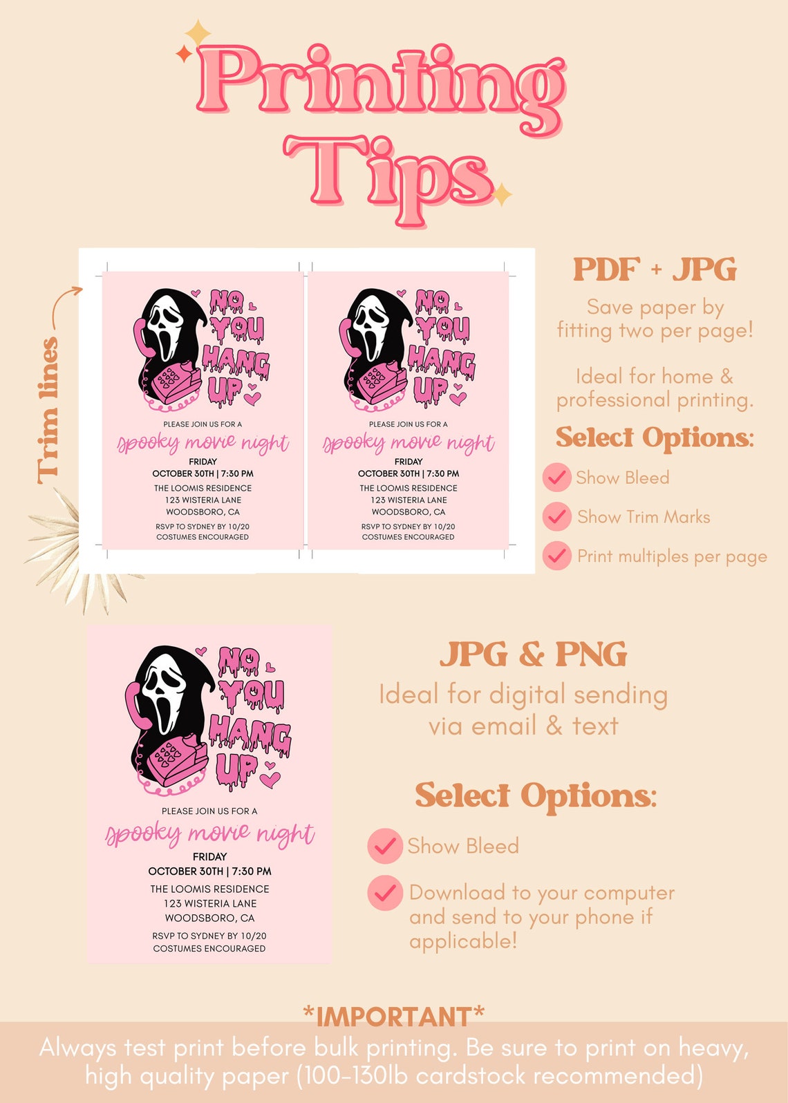 SCREAM Horror Movie Invitation Halloween Party Invitation Halloween ...