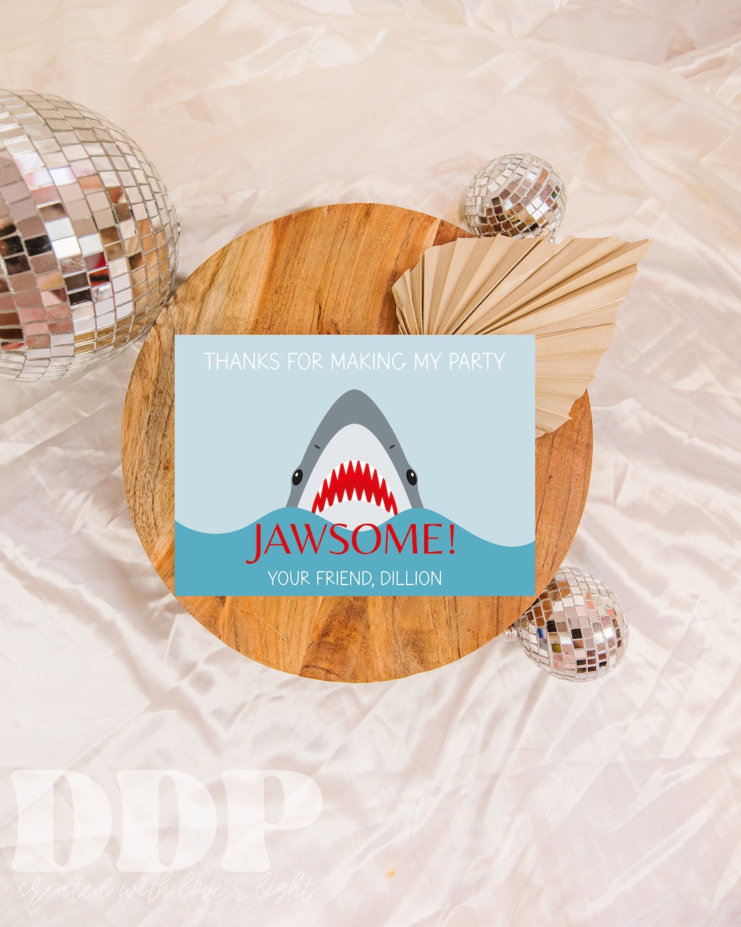 Jawsome Birthday Thank You Card Shark Birthday Printable Party Supplies ...