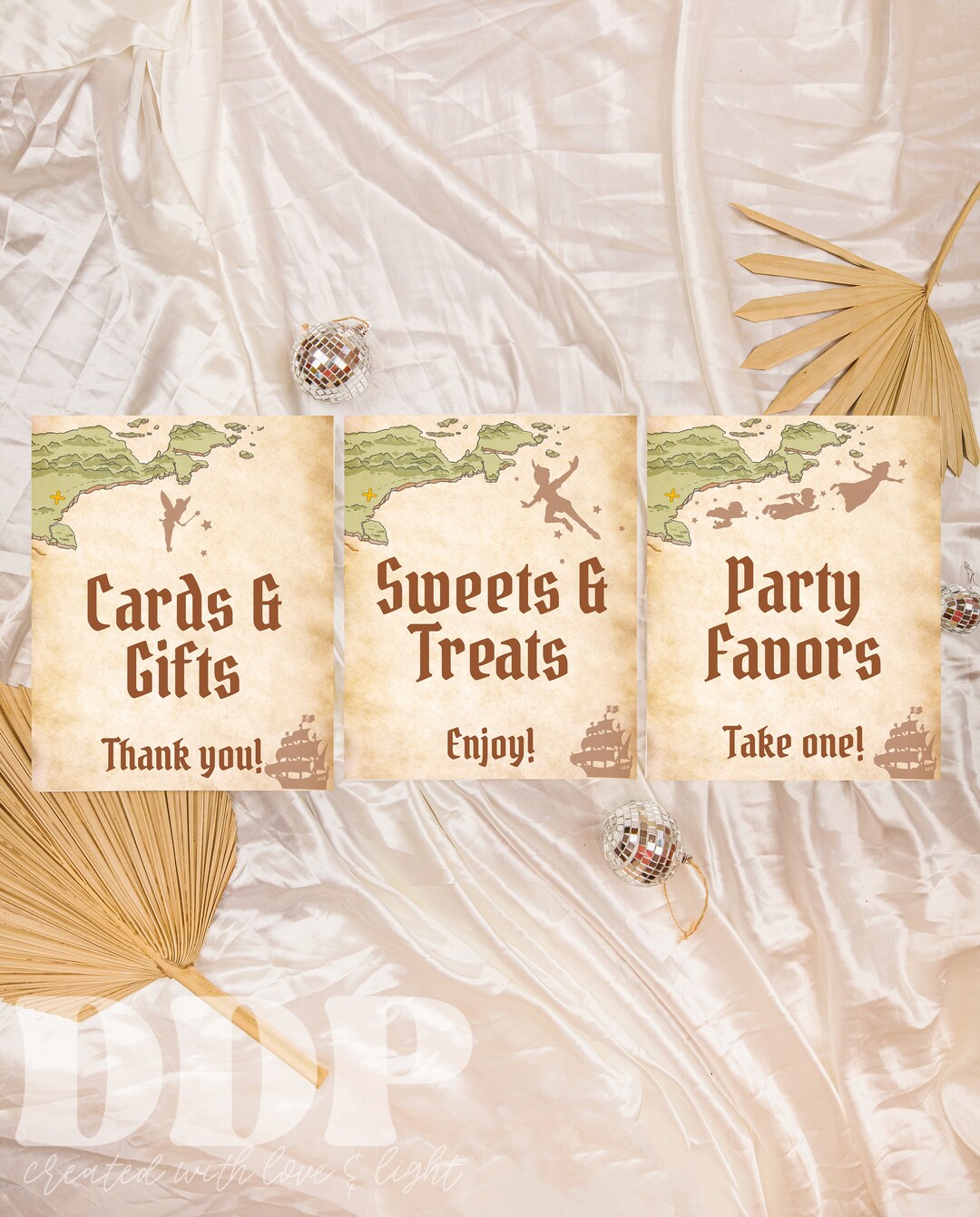 Peter Pan Table Signs Printable Neverland Birthday Party Decor Never ...