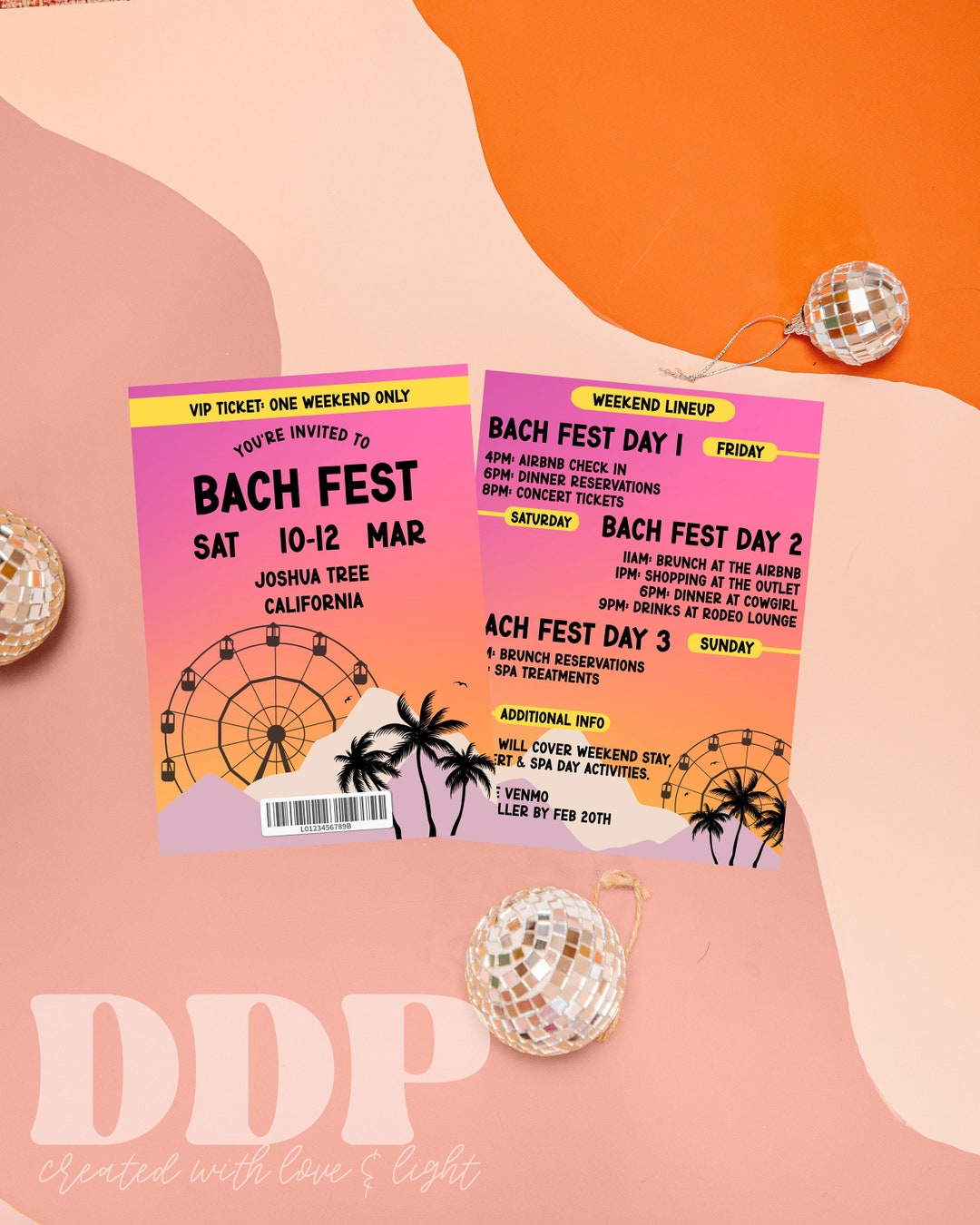 Bach Chella Invitation Itinerary CUSTOM FEST VIP Concert Music Festival ...
