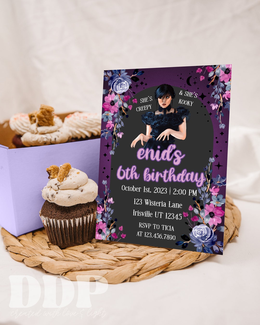 Wednesday Addams Birthday Invitation Editable Wednesday Birthday ...