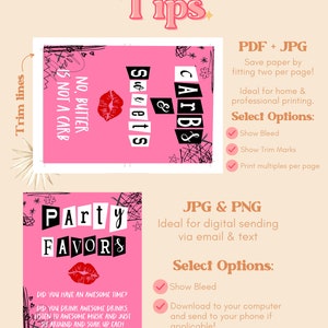 Mean Girls Table Signs Editable Mean Girls Party Decor Burn Book ...