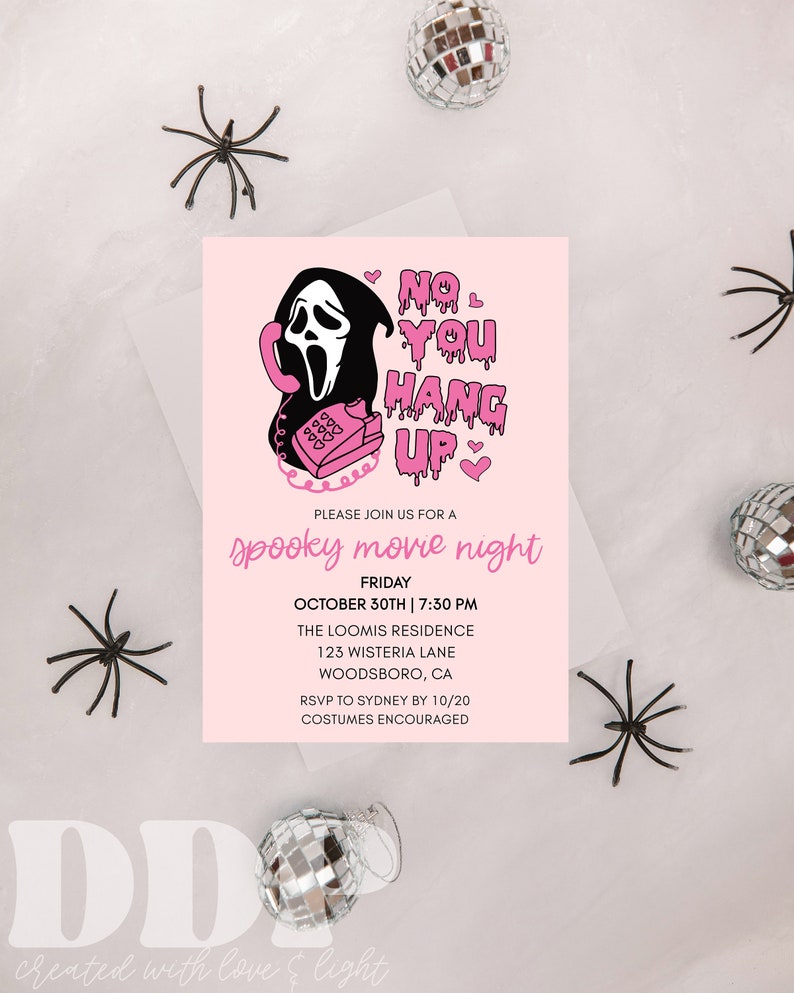SCREAM Horror Movie Invitation Halloween Party Invitation Halloween ...