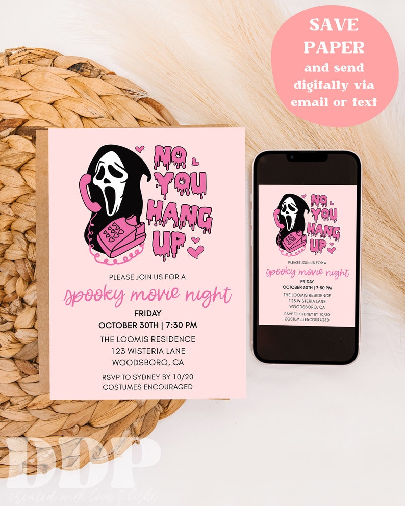 SCREAM Horror Movie Invitation Halloween Party Invitation Halloween ...