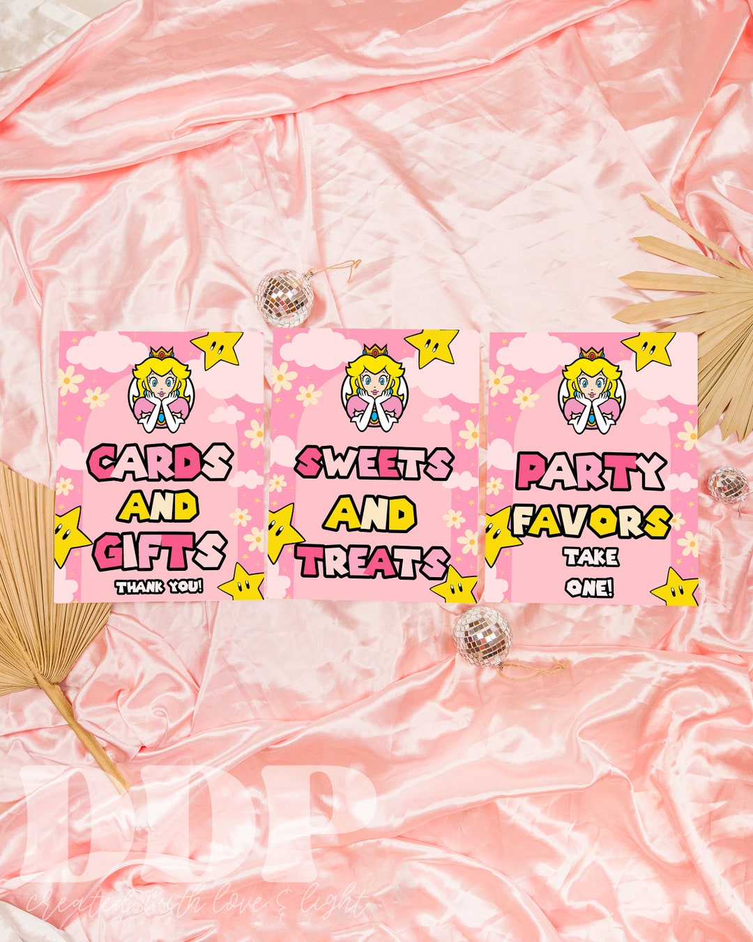 Princess Peach Table Signs Editable Princess Peach Party Decor Peach ...