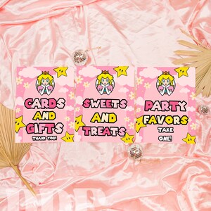 Princess Peach Table Signs Editable Princess Peach Party Decor Peach ...