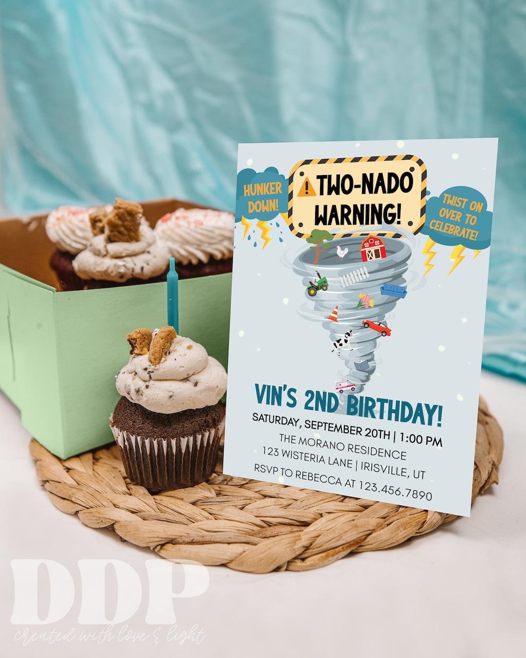 TWONADO / FOURNADO Birthday Party Invitation | Tornado Birthday Party ...
