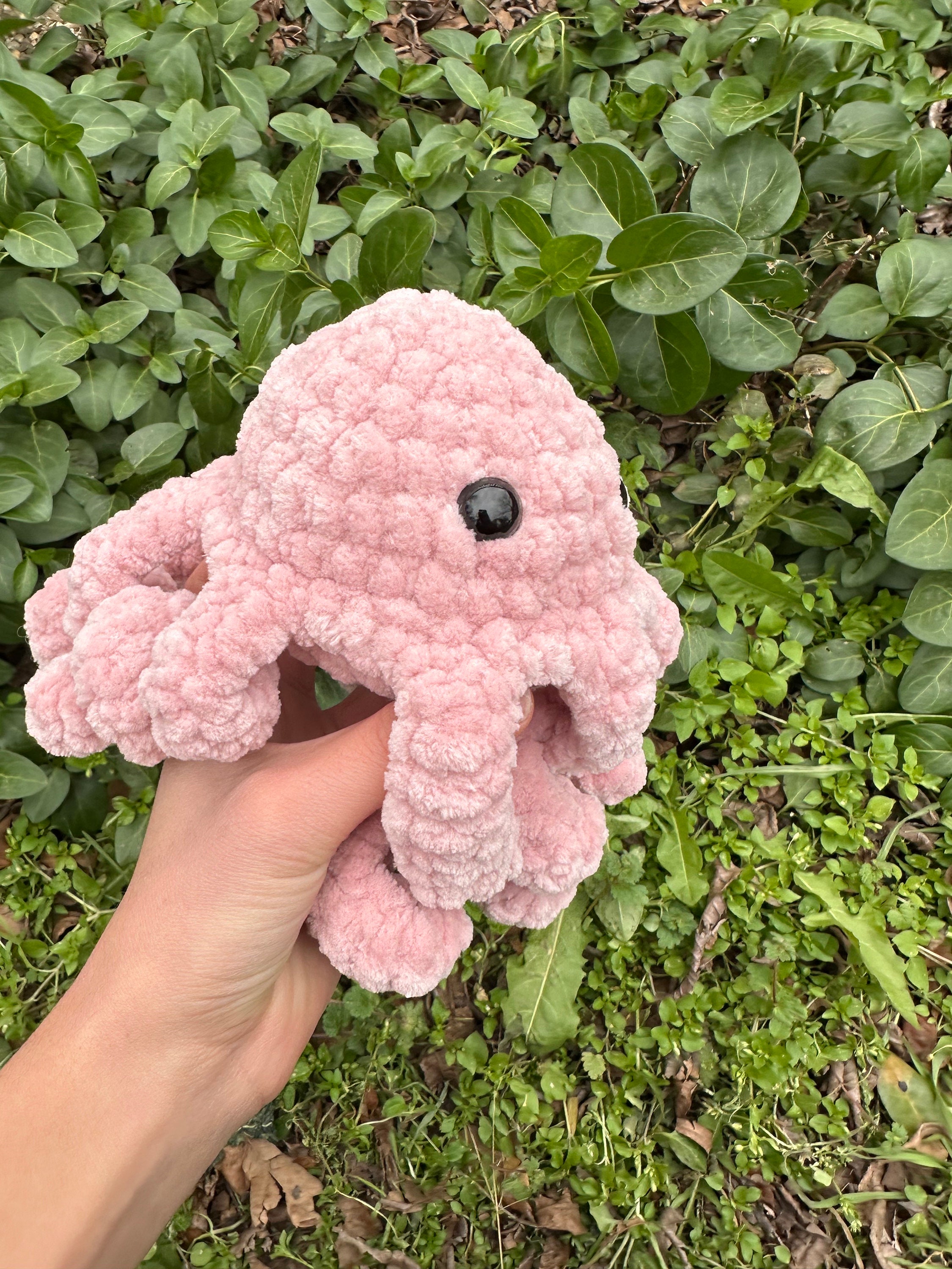 Amigurumi Large Octopus Plush, Pink Fluffy Octopus Crochet, Octopus ...