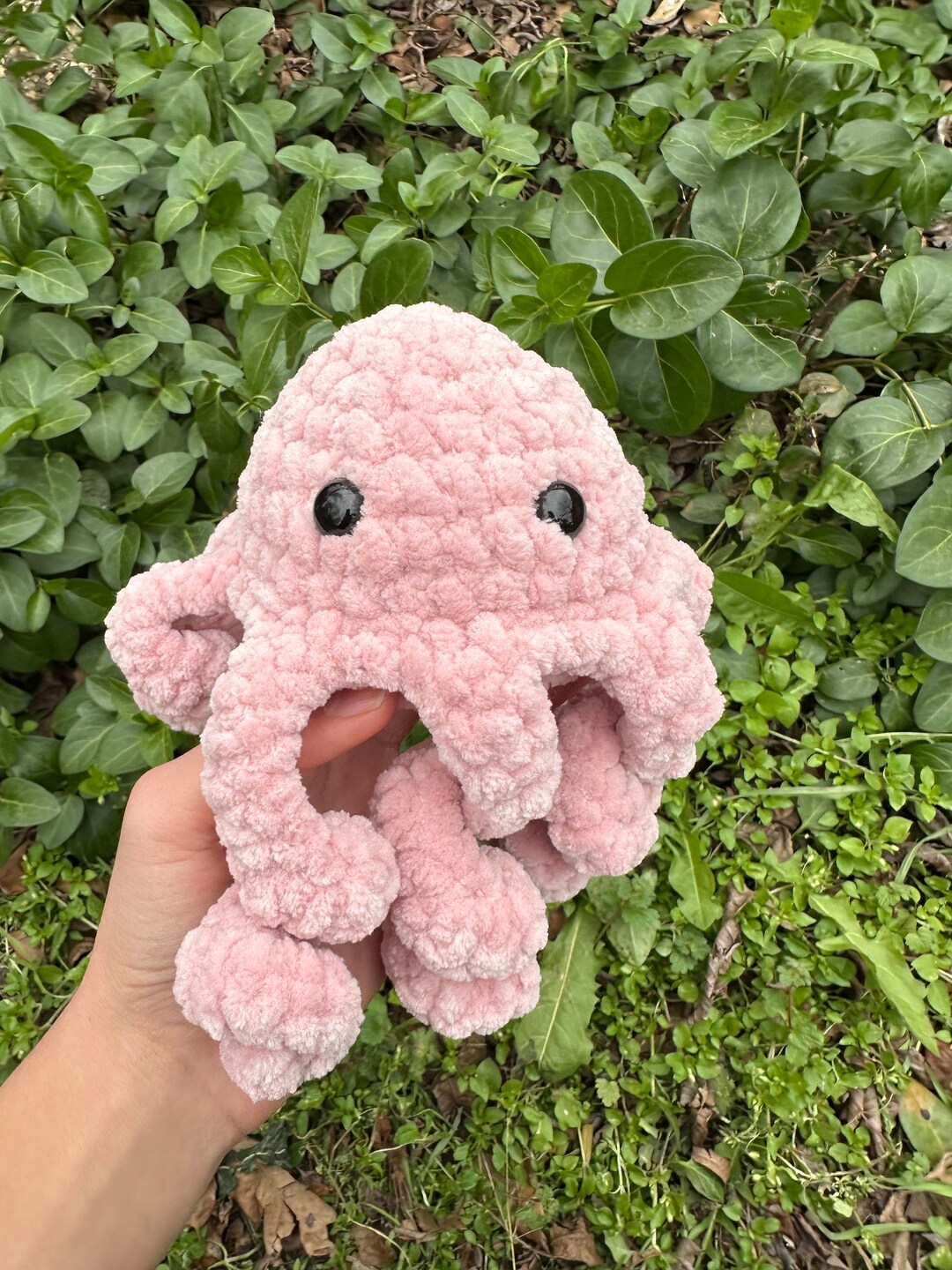 Amigurumi Large Octopus Plush, Pink Fluffy Octopus Crochet, Octopus ...