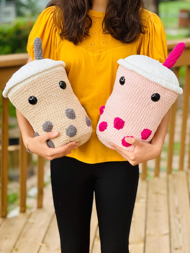 Jumbo Boba Tea Crochet Pattern, Bubble Tea Amigurumi Plush Pattern, DIY ...