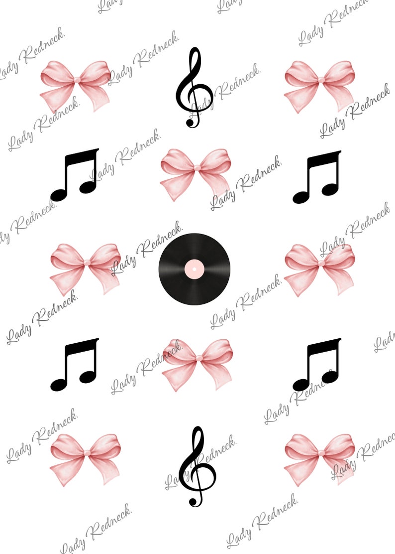 Musical Notes and Ribbons Downloadable, Printable Minimalist Wall Art ...