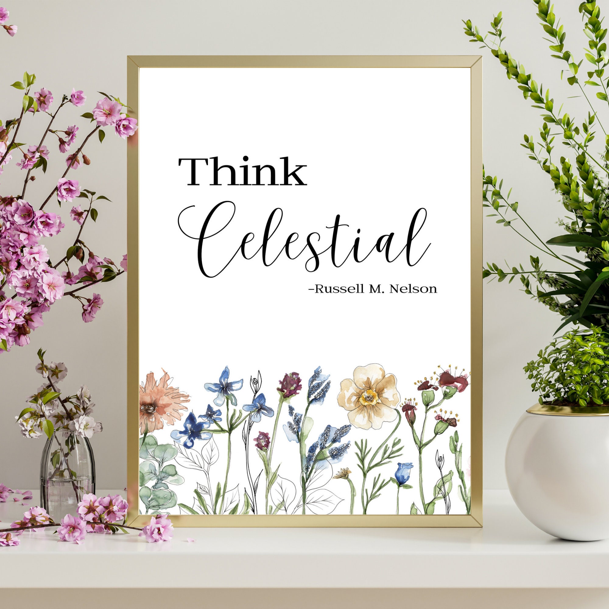 Think Celestial Design C, Inspirational Poster & Bookmark Printable ...