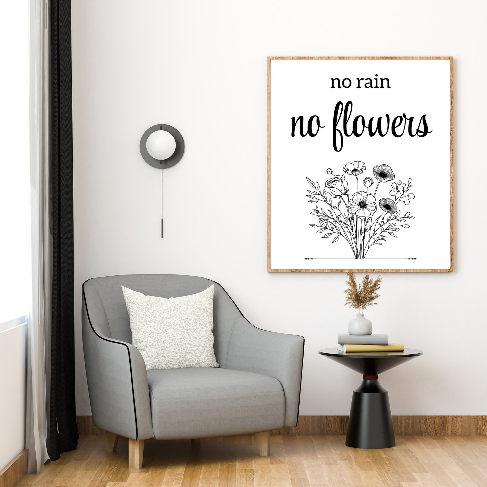 No Rain, No Flowers Quote Printable, Inspirational Poster & Bookmark ...