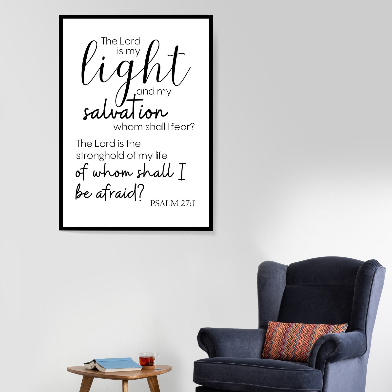 Psalm 27:1 Printable Art, Inspirational Poster & Bookmark Printable ...