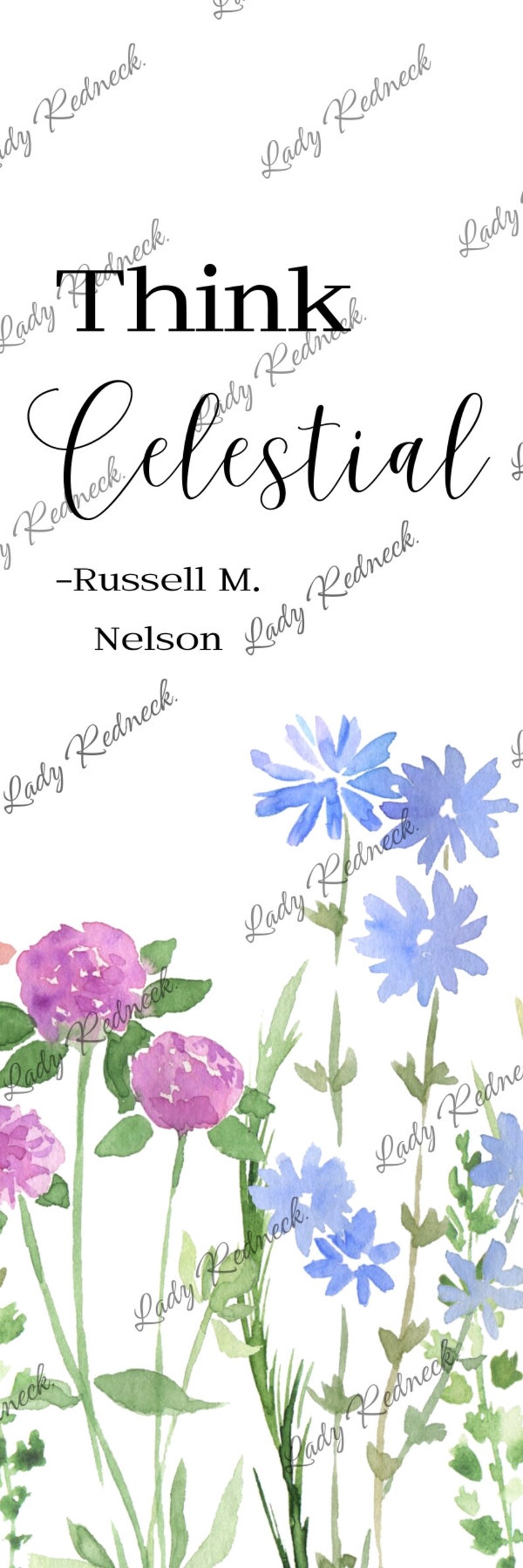 Think Celestial Design A, Inspirational Poster & Bookmark Printable, LDS Printable Wall Art ...