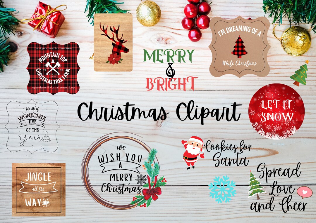 Christmas Clipart Bundle, Christmas Thoughts, Clipart, Holiday Spirit ...