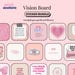 PINK AESTHETIC Vision Board Goals Motivational Quotes Printable Sticker ...