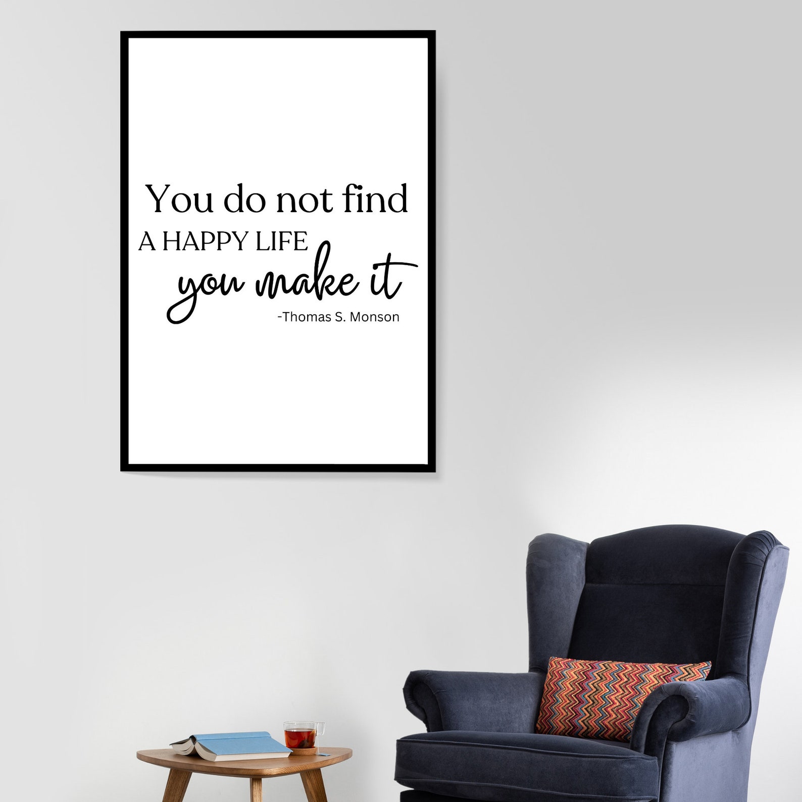 Happy Life, You Make It Printable, Inspirational Poster & Bookmark ...