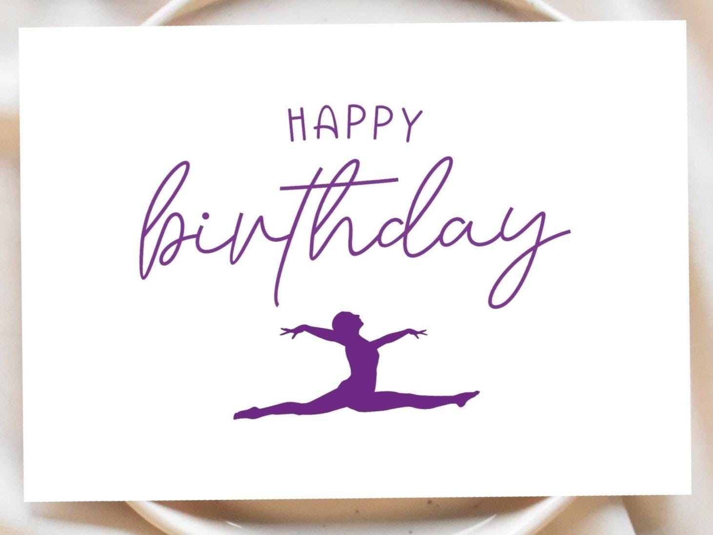Printable Gymnast II Happy Birthday Card, Aesthetic Birthday Card ...