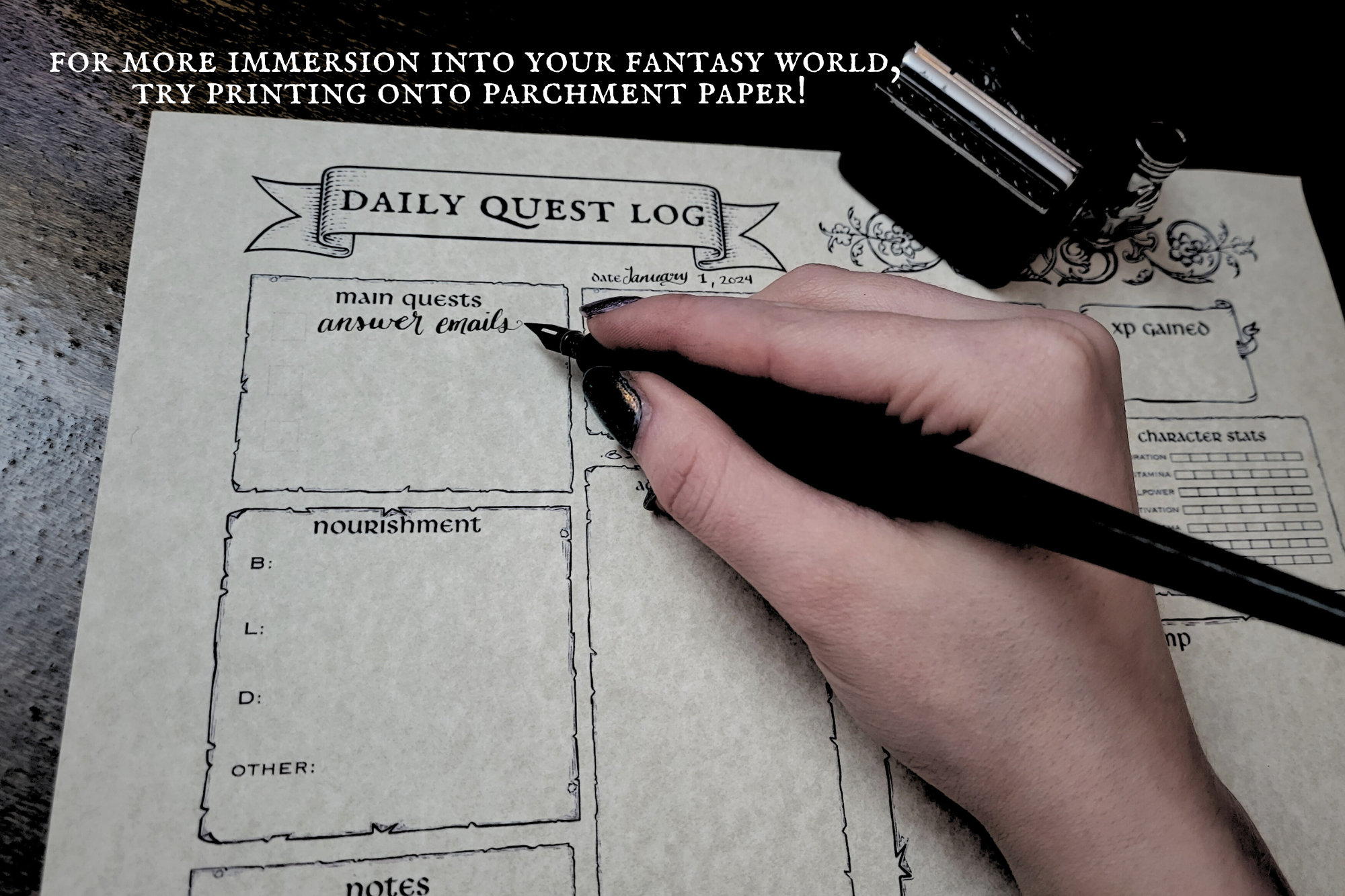 Quest Log to Do PRINTABLE Daily, Weekly, Monthly Planner ADHD - Etsy