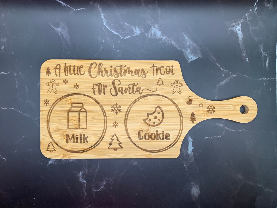 Santa Cookie Tray, Cookie Cutting Board, Santa Cookie Milk Tray ...
