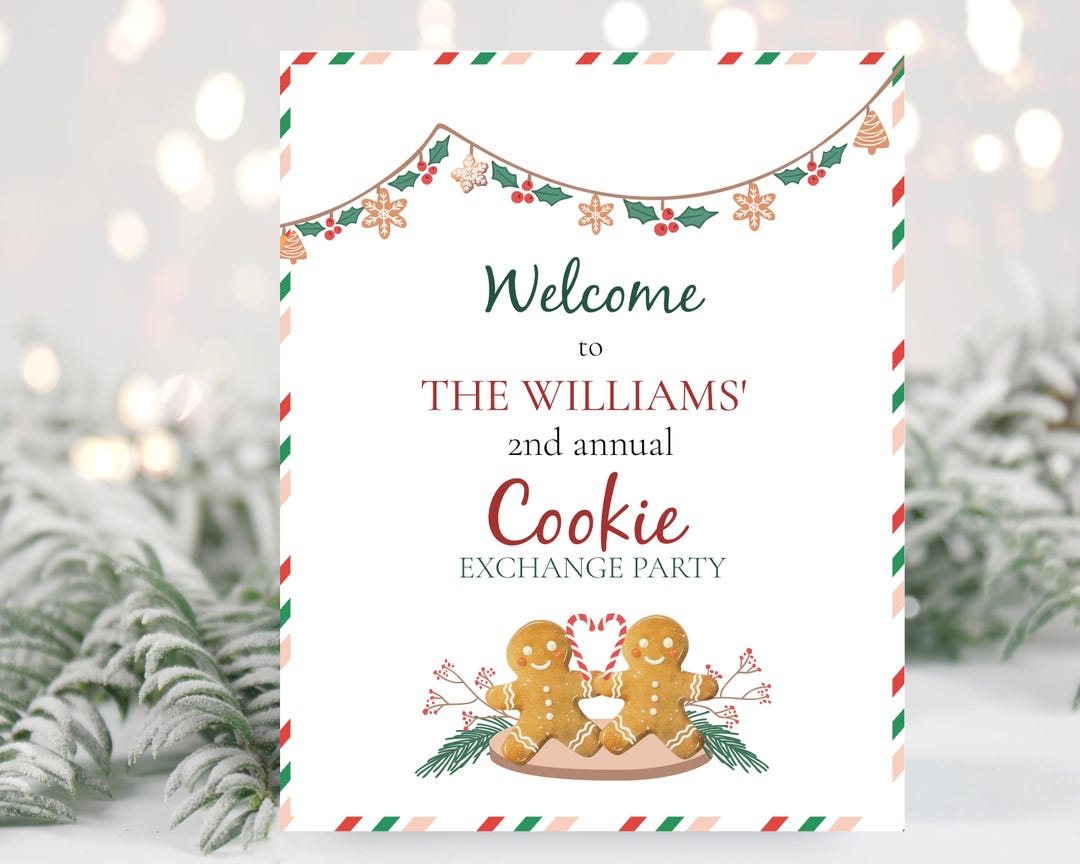 Cookie Exchange Party Welcome Sign, Holiday Cookie Party Welcome Sign ...