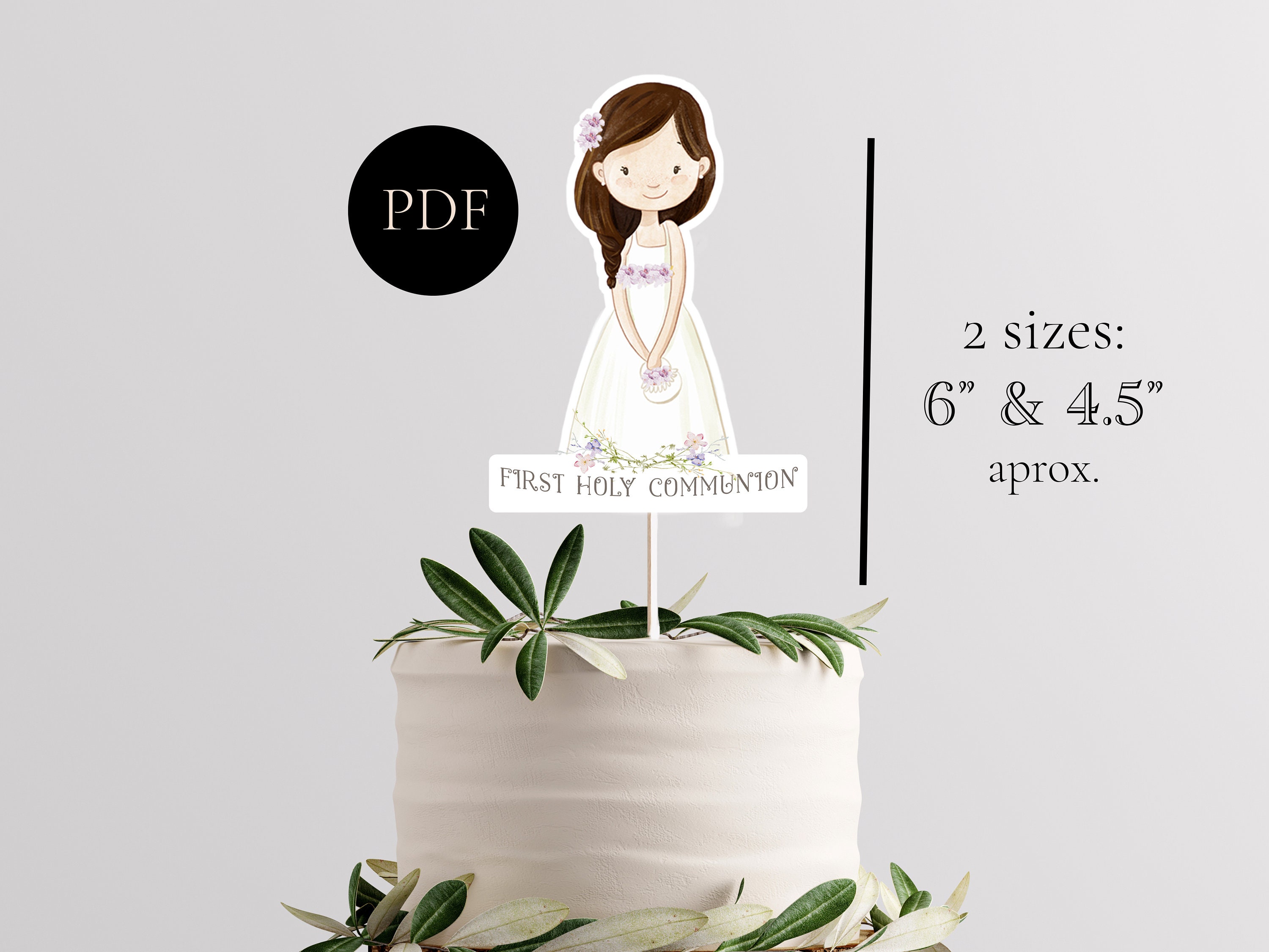 Girl First Communion Cake Topper Printable, 1st Communion Cutouts Table ...