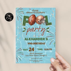 Football Pool Party Birthday Invitation (printable) - Etsy