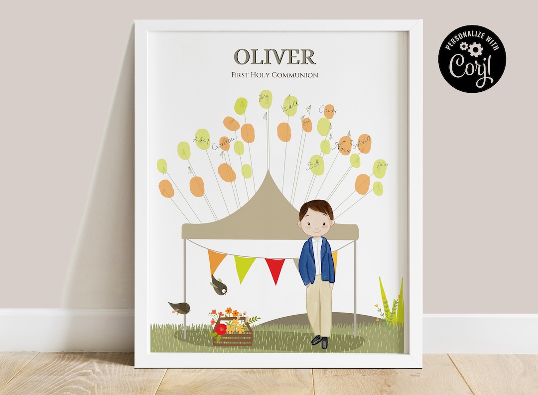 Editable Holy Communion Fingerprint Tree Template, Alternative Guest ...