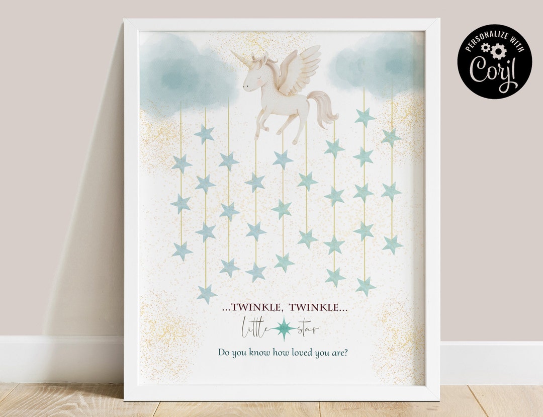 Twinkle Twinkle Baby Shower Signature Guestbook, Printable Stars ...