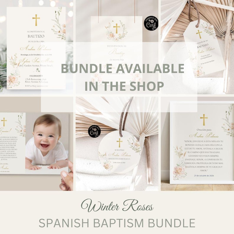 Spanish Baptism Save the Date Card, Reserva La Fecha Bautizo Editable ...