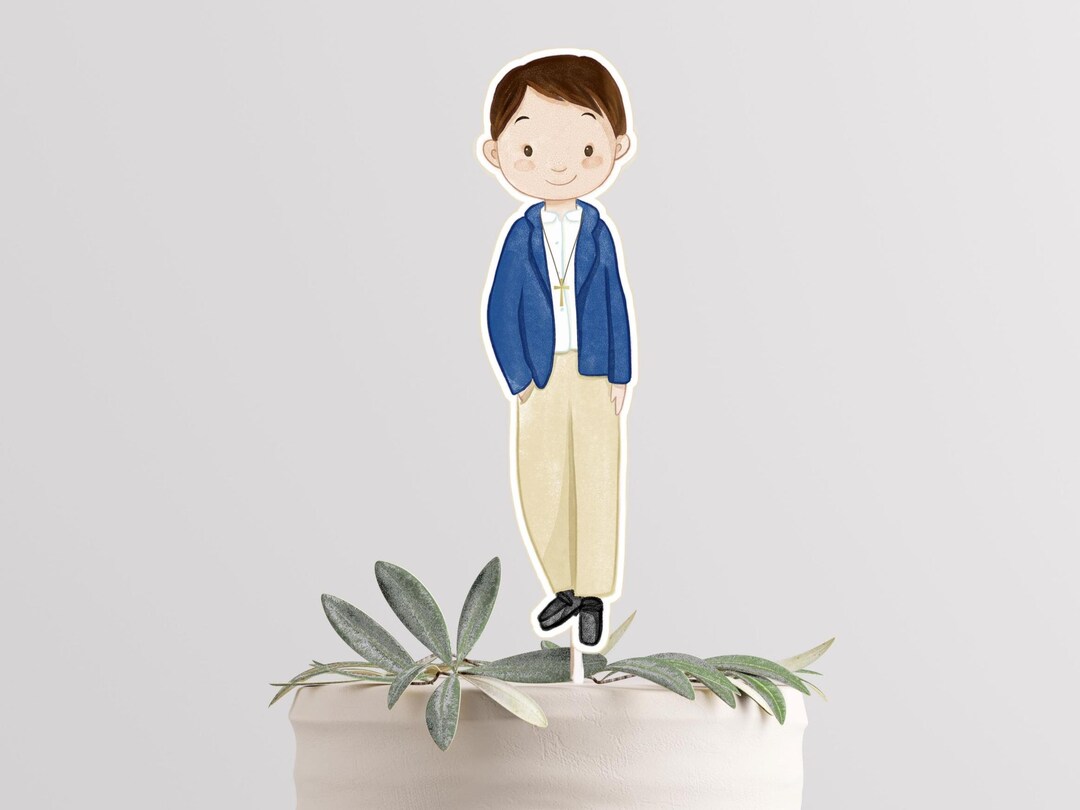 Boy First Communion Cake Topper Printable 1st Communion Decoration for ...